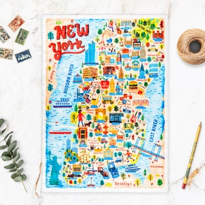 New York Map Puzzle Map of New York New York Map Puzzle Gift ...