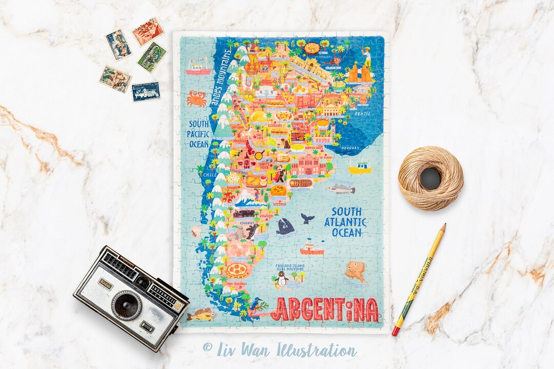 Argentina Map Puzzle Map of Argentina Argentina Map Puzzle Gift ...