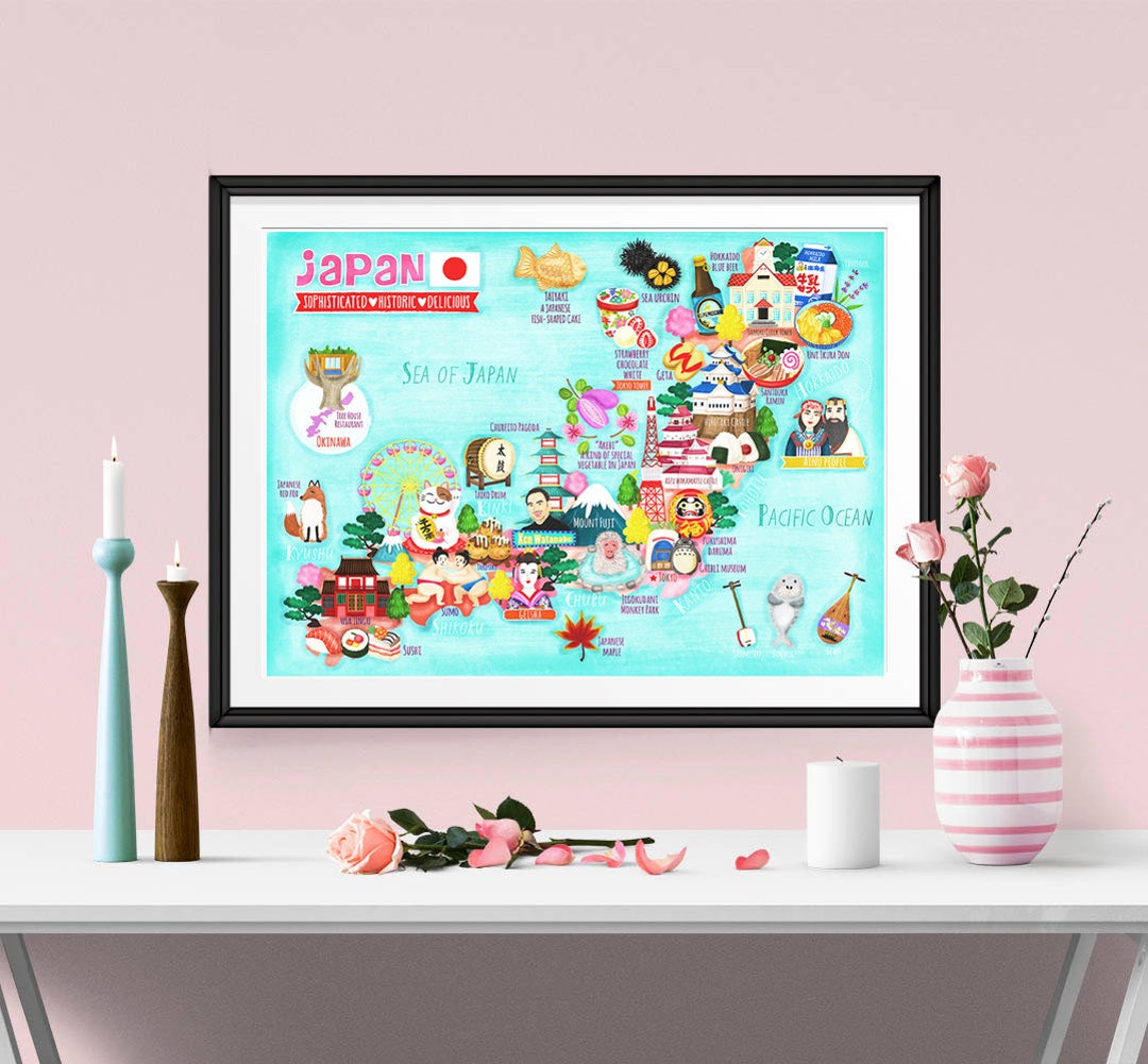 Japan Map Poster. Beautiful Wall Art. Ships Regionally - Etsy