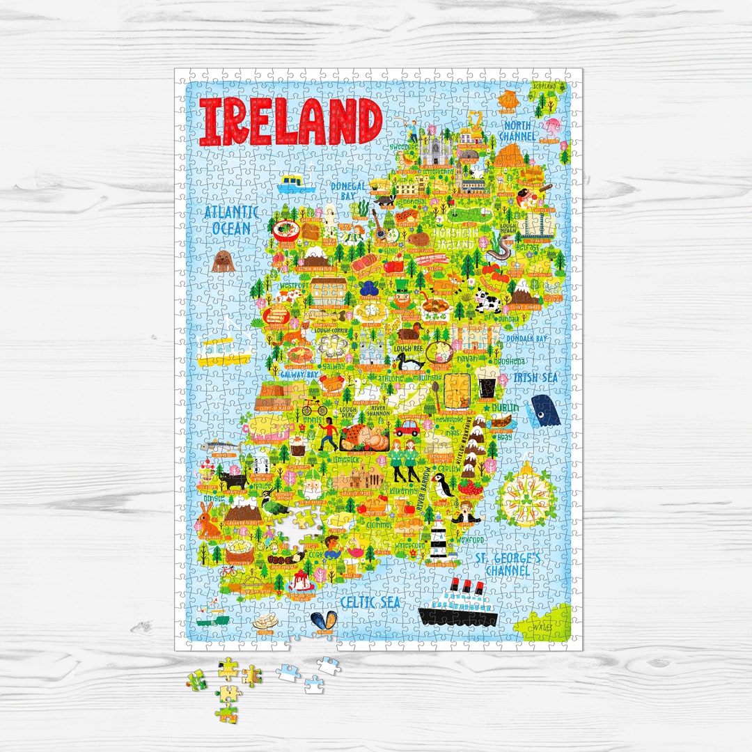 Ireland Map Puzzle - Map of Ireland - Ireland Map - Puzzle Gift ...