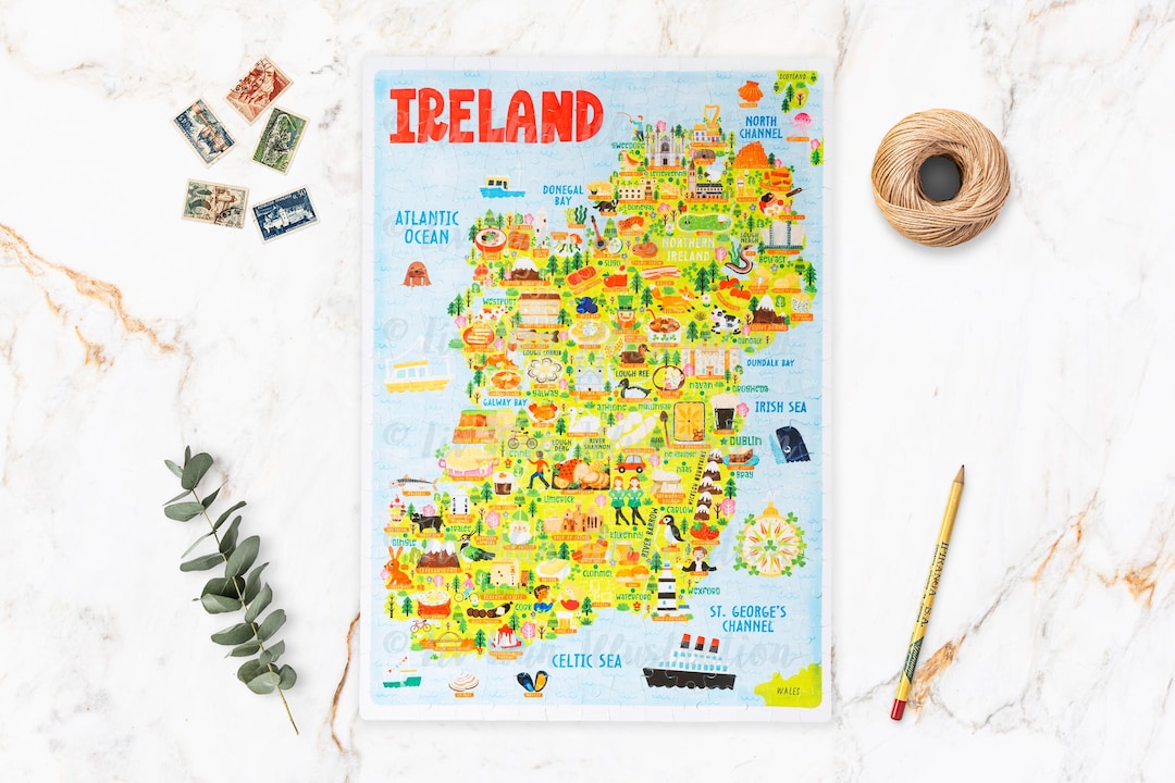 Ireland Map Puzzle - Map of Ireland - Ireland Map - Puzzle Gift ...