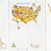 USA Map Postcard - Map of USA - USA Map - Illustrated Usa Map - Travel ...