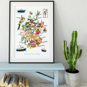 Scotland Food Map Poster - Scotland Map - Map of Scotland - Illustrated ...