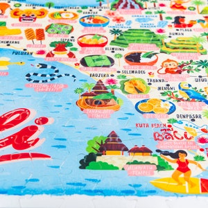 Bali Map Puzzle - Map of Bali - Bali Map - Puzzle Gift - Illustrated ...