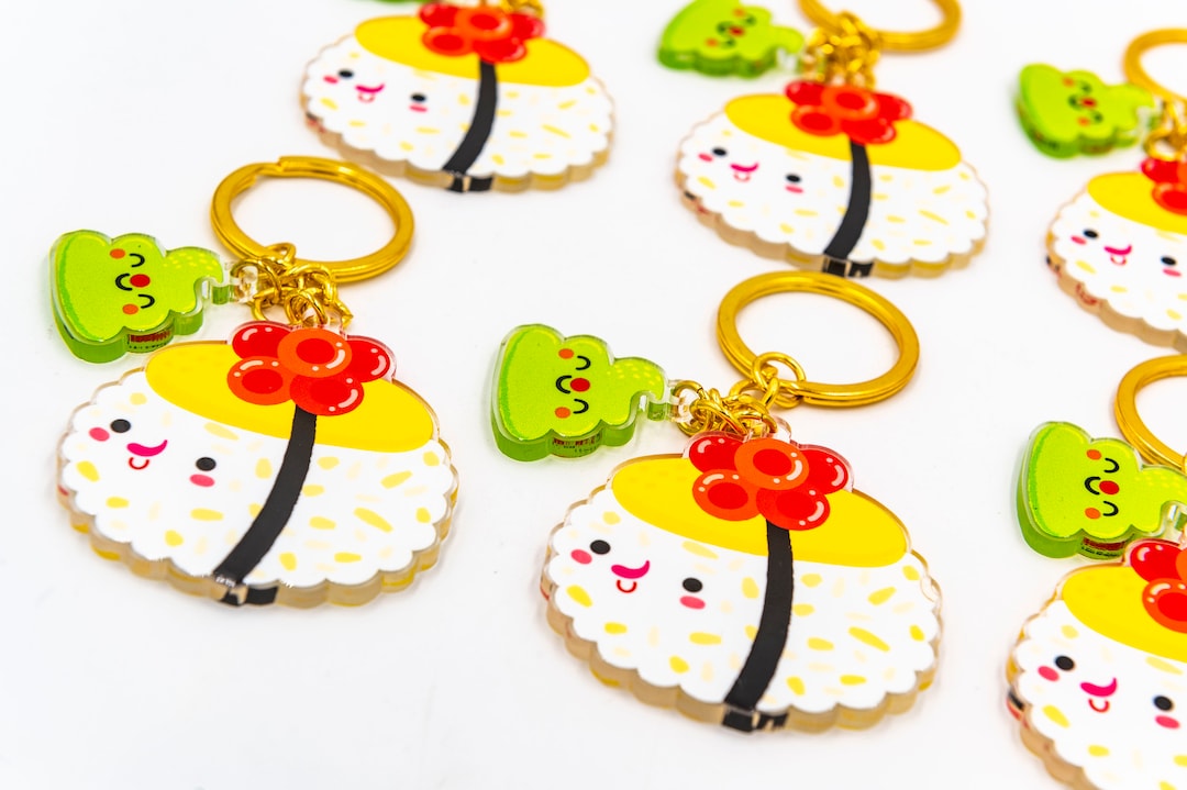 Egg Nigiri Keychain - Sushi Keychain - Sushi Gift - Kawaii Keychain ...