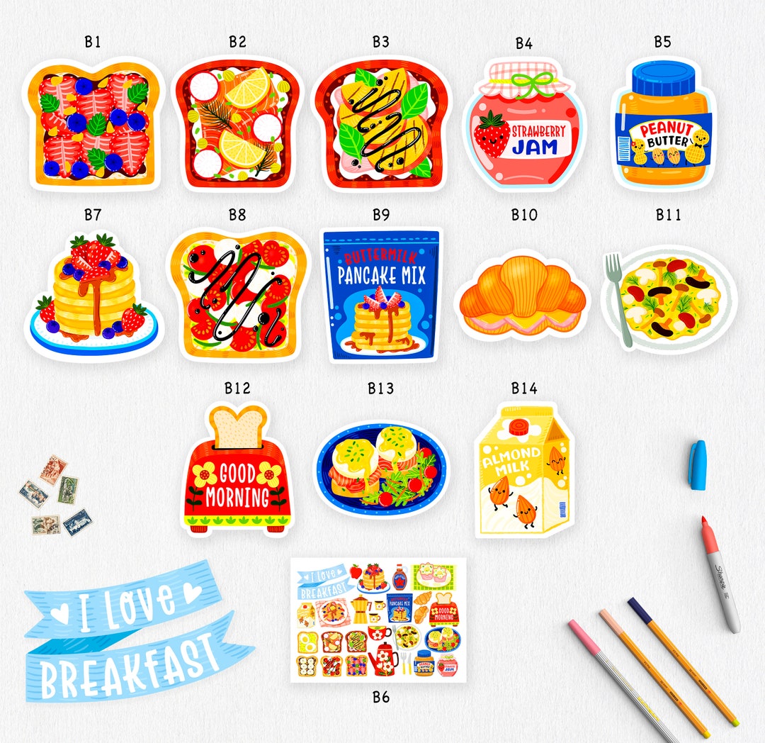 Breakfast Postcard Collection - Food Postcard - Kitchen Postcard - Food ...