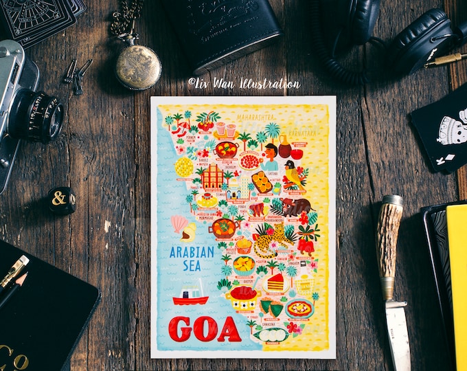 Beautiful and affordable map art postcards by LivWanIllustrations