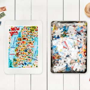 New York Map Puzzle - Map of New York - New York Map - Puzzle Gift ...