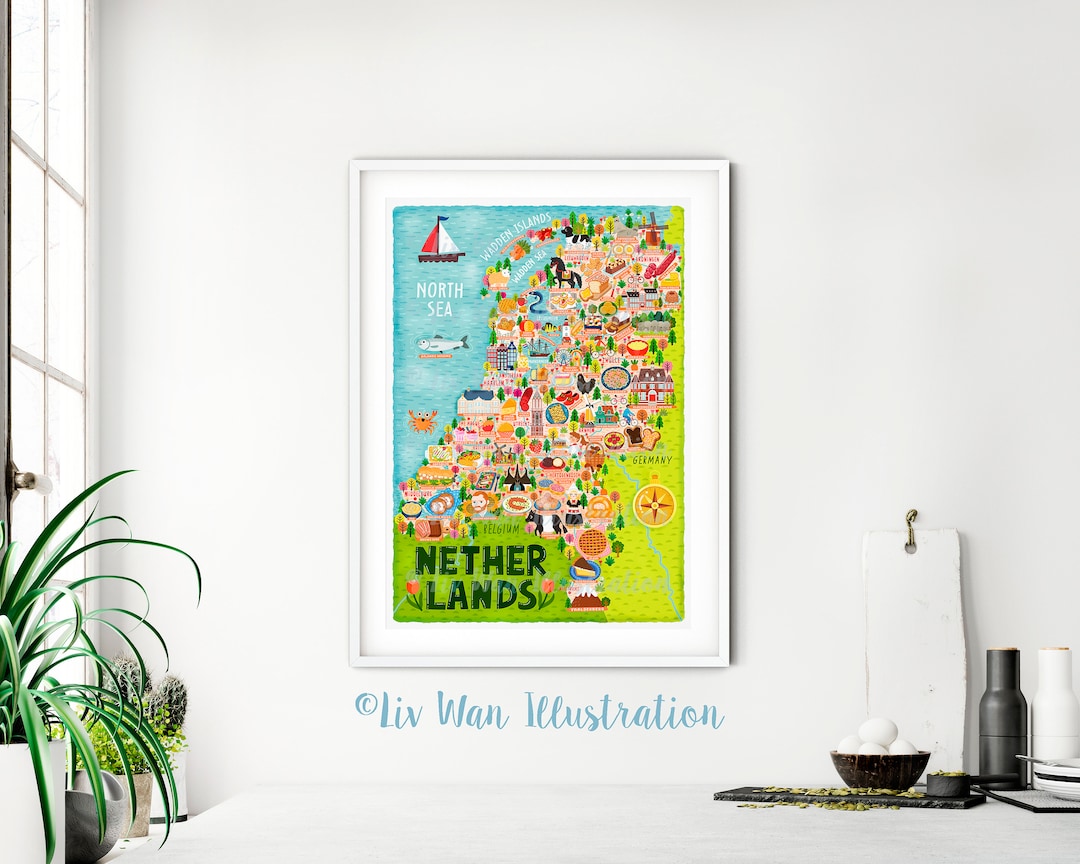 Netherlands Map Poster. Beautiful Wall Art. Ships Regionally - Etsy