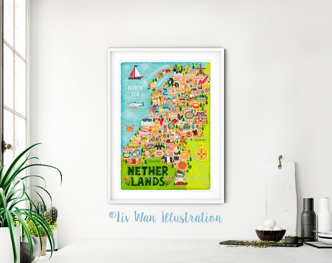Amsterdam Map Print - Etsy