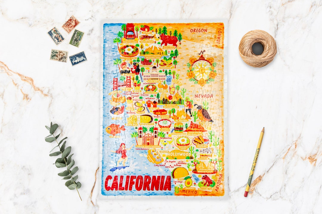 California Map Puzzle Map of California California Map Puzzle Gift ...