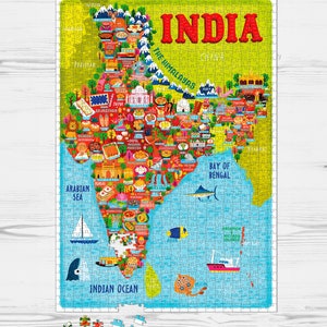 India Map Jigsaw Puzzle. Premium Hand-made 1000 Piece Jigsaw Puzzle ...
