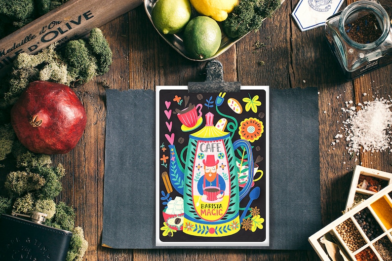 Barista Magic Postcard. A6 Coffee Lovers Series Postcard - Etsy