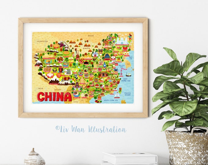 Beautiful and affordable map art postcards by LivWanIllustrations