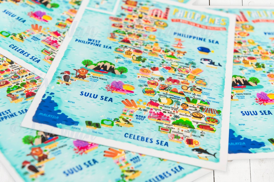 Philippines Map Postcard - Map of Philippines - Philippines Map ...