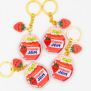 Strawberry Jam Keychain - Jam Keychain - Kawaii Keychain - Cute ...