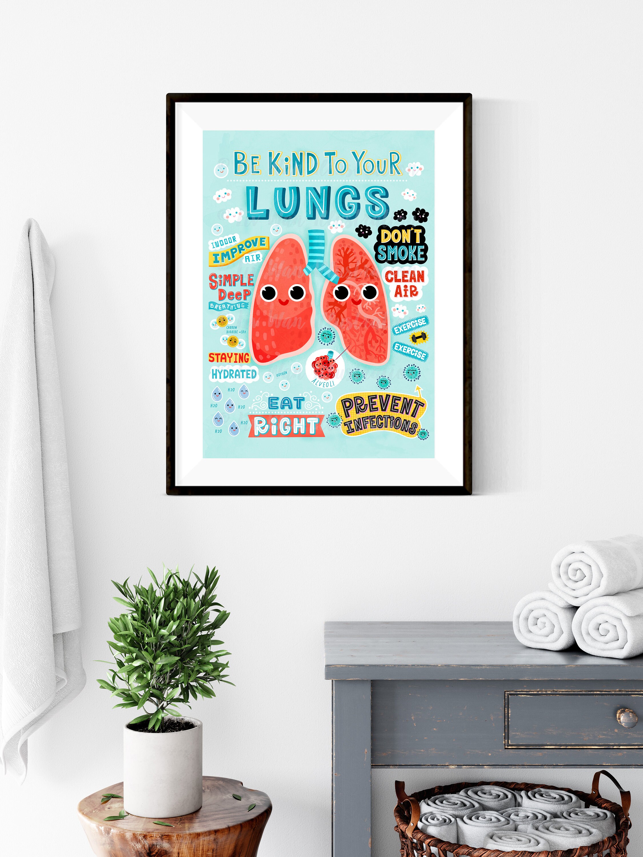 Be Kind to Your Lungs Poster. Fun Healthy Lifestyle Poster. - Etsy UK