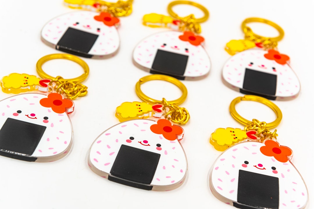 Onigiri Sushi Keychain - Sushi Keychain - Sushi Gift - Kawaii Keychain ...