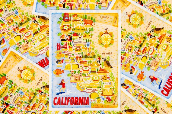 Postal Con Mapa De California California Missions Map : El Camino Real