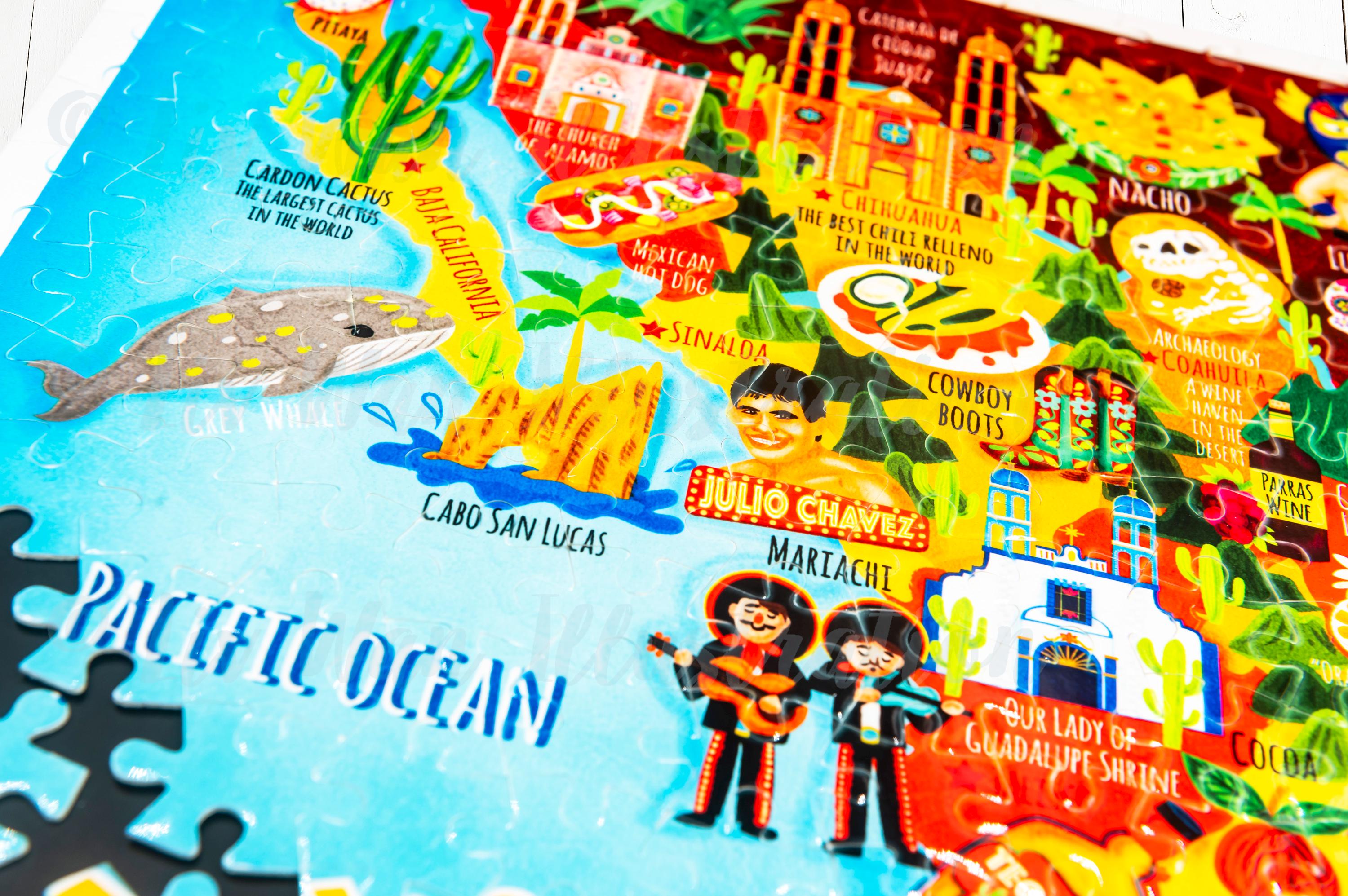Mexico Map Puzzle - Map of Mexico - Mexico Map - Illustrated Mexico Map ...