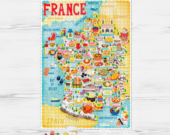 France Map Puzzle - Map of France - France Map - Puzzle Gift ...