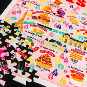 Paris Map Puzzle - Map of Paris - Paris Map - Puzzle Gift - Illustrated ...