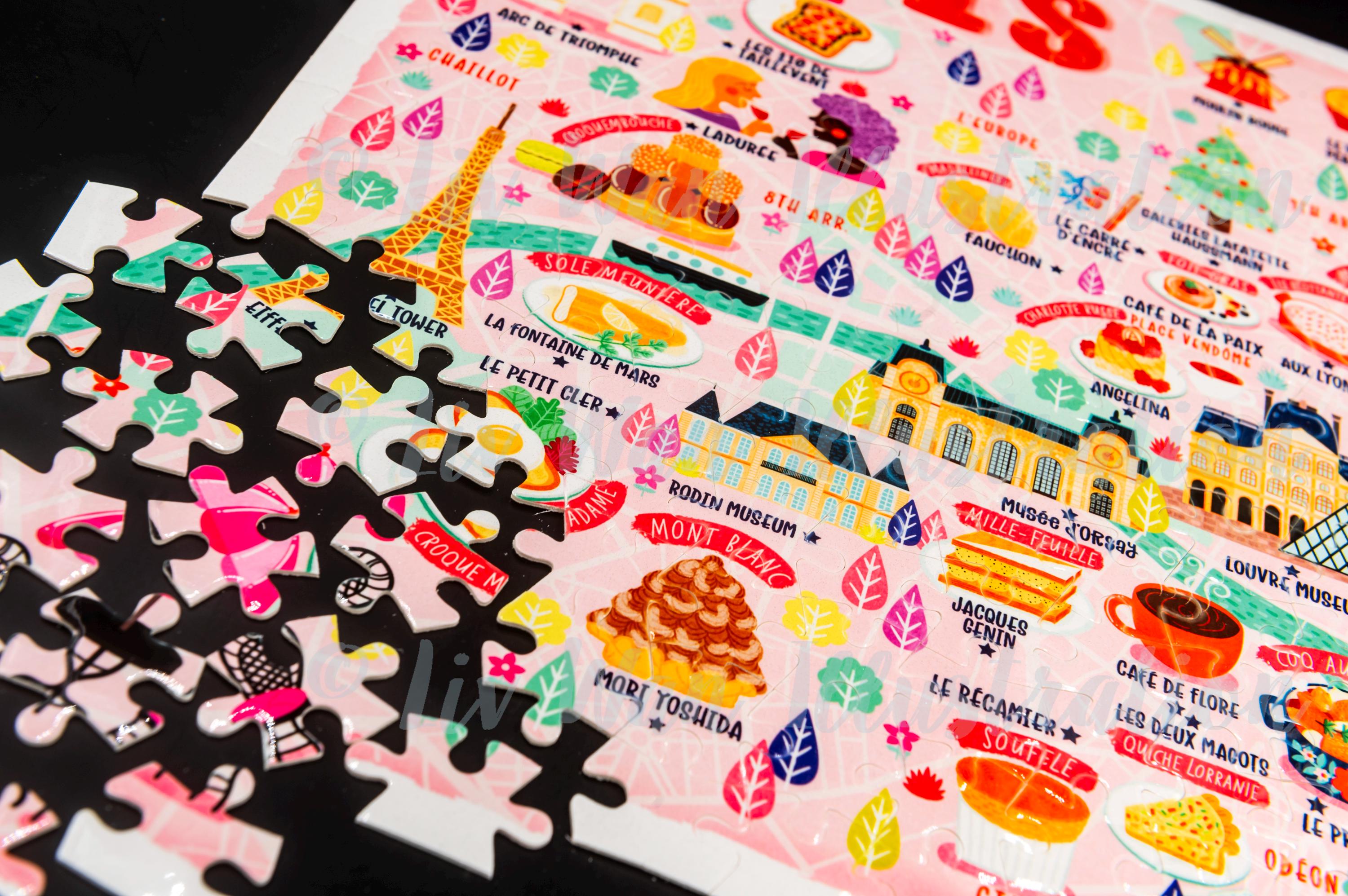 Paris Map Puzzle - Map of Paris - Paris Map - Puzzle Gift - Illustrated ...