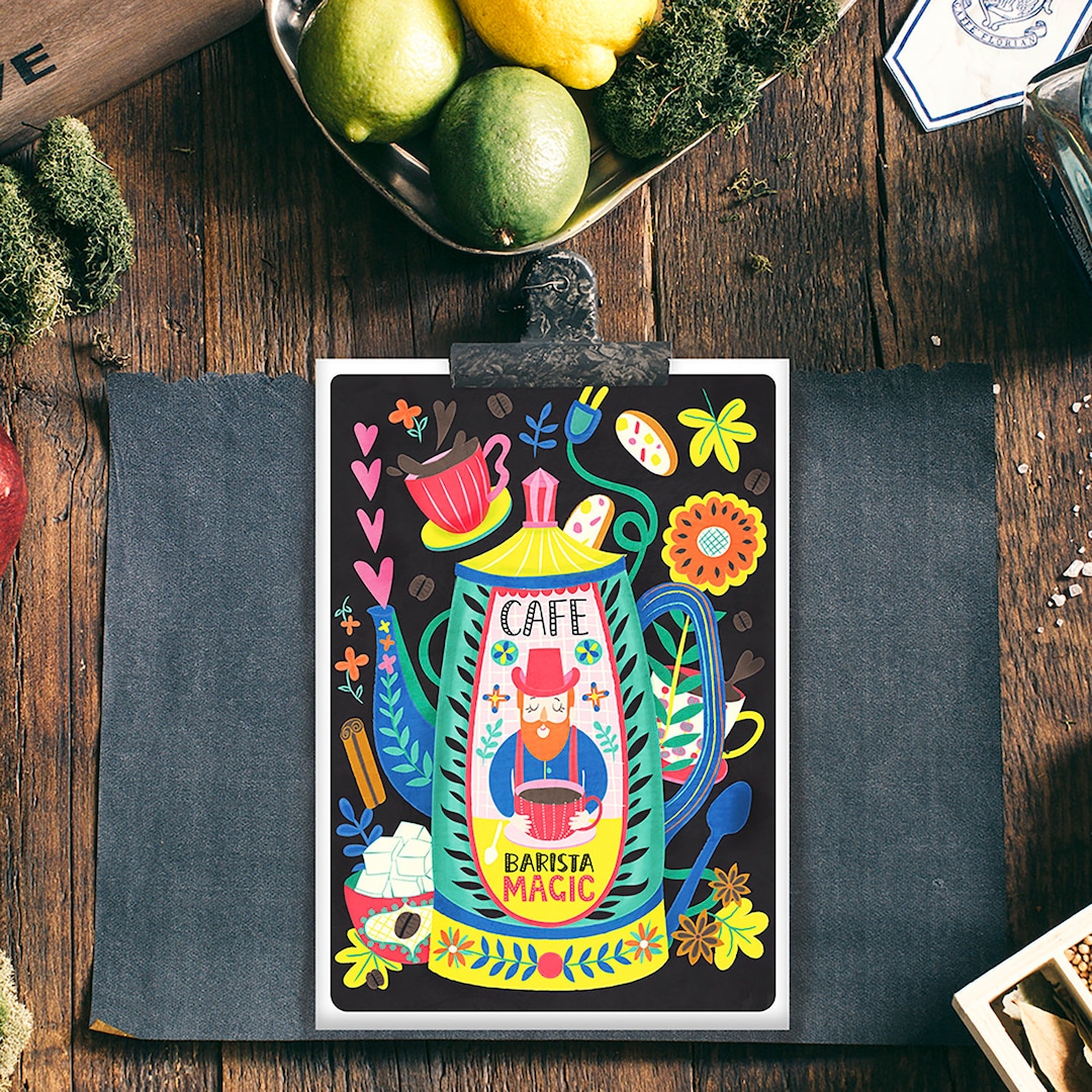 Barista Magic Postcard. A6 Coffee Lovers Series Postcard - Etsy
