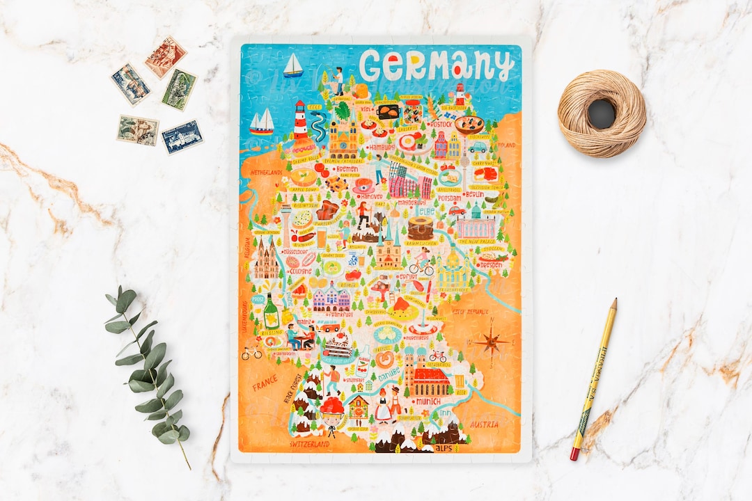 Germany Map Puzzle - Germany Map Puzzle - Map of Germany - Germany Map ...
