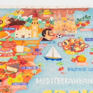 Spain Map Puzzle - Map of Spain - Spain Map - Puzzle Gift - Illustrated ...
