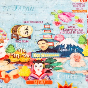 Japan Map Puzzle Map of Japan Japan Map Puzzle Gift Illustrated Japan ...