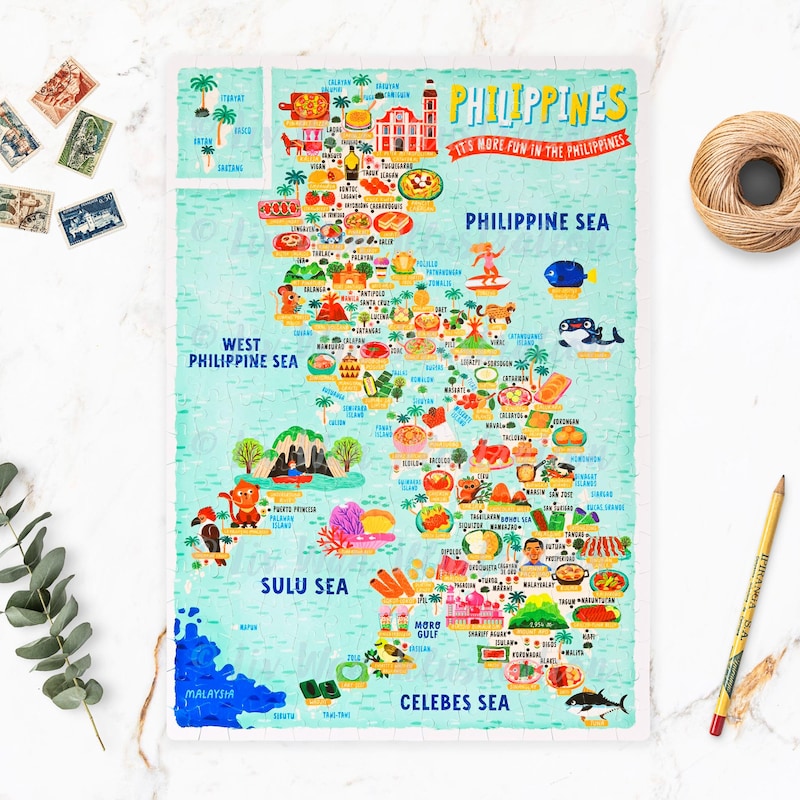 Map of the Philippines 3 - Etsy UK