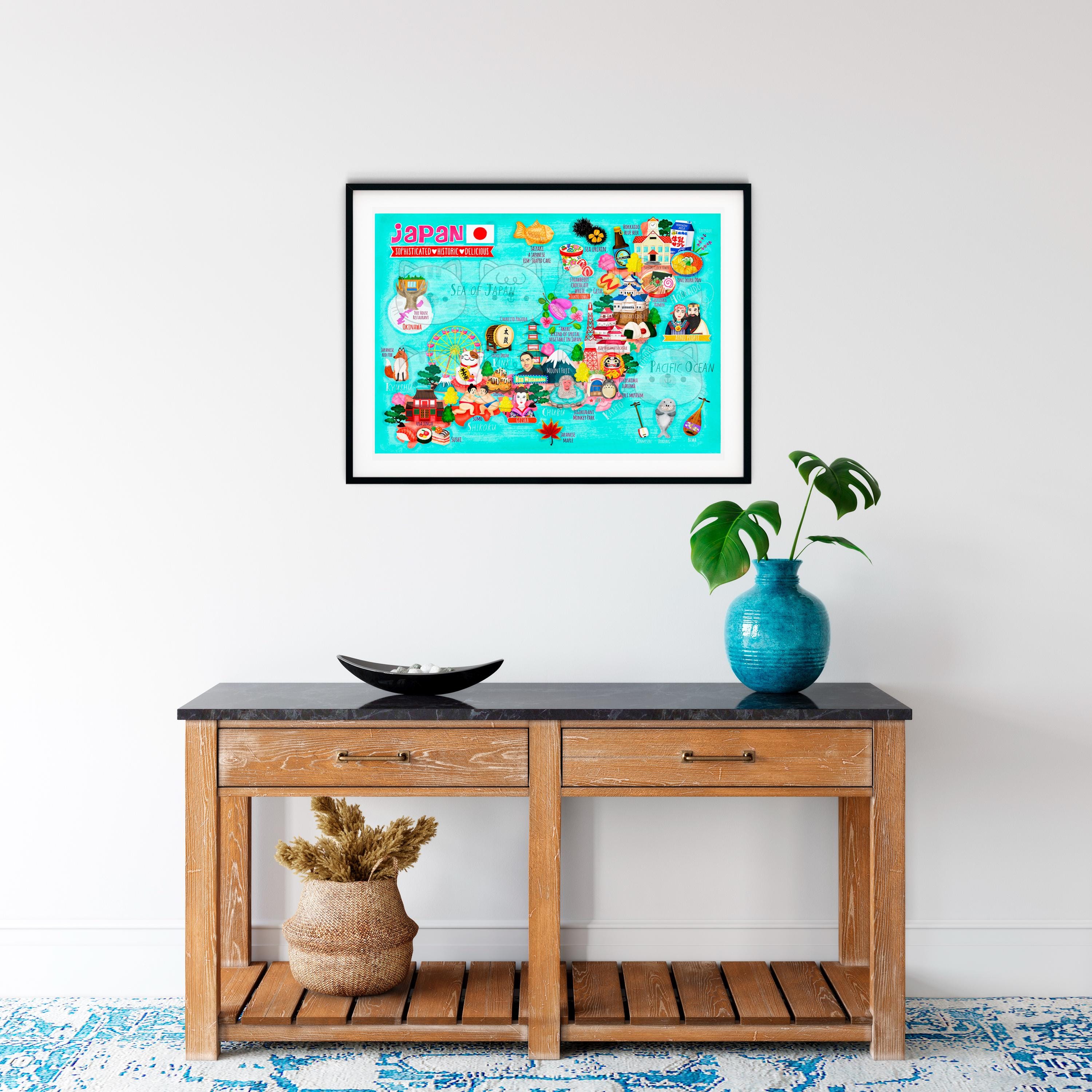 Japan Map Poster - Japan Map - Map of Japan - Illustrated Japan Map ...