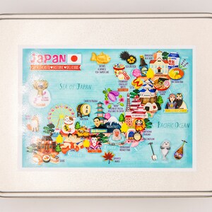 Japan Map Puzzle Map of Japan Japan Map Puzzle Gift Illustrated Japan ...