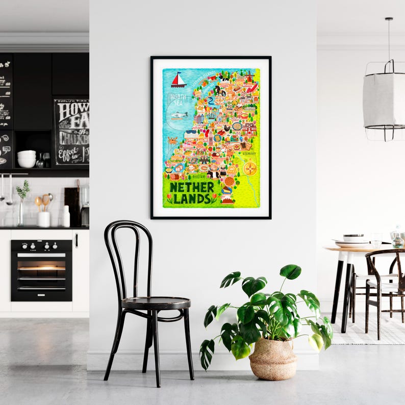 Netherlands Map Poster - Netherlands Map - Map of Netherlands ...