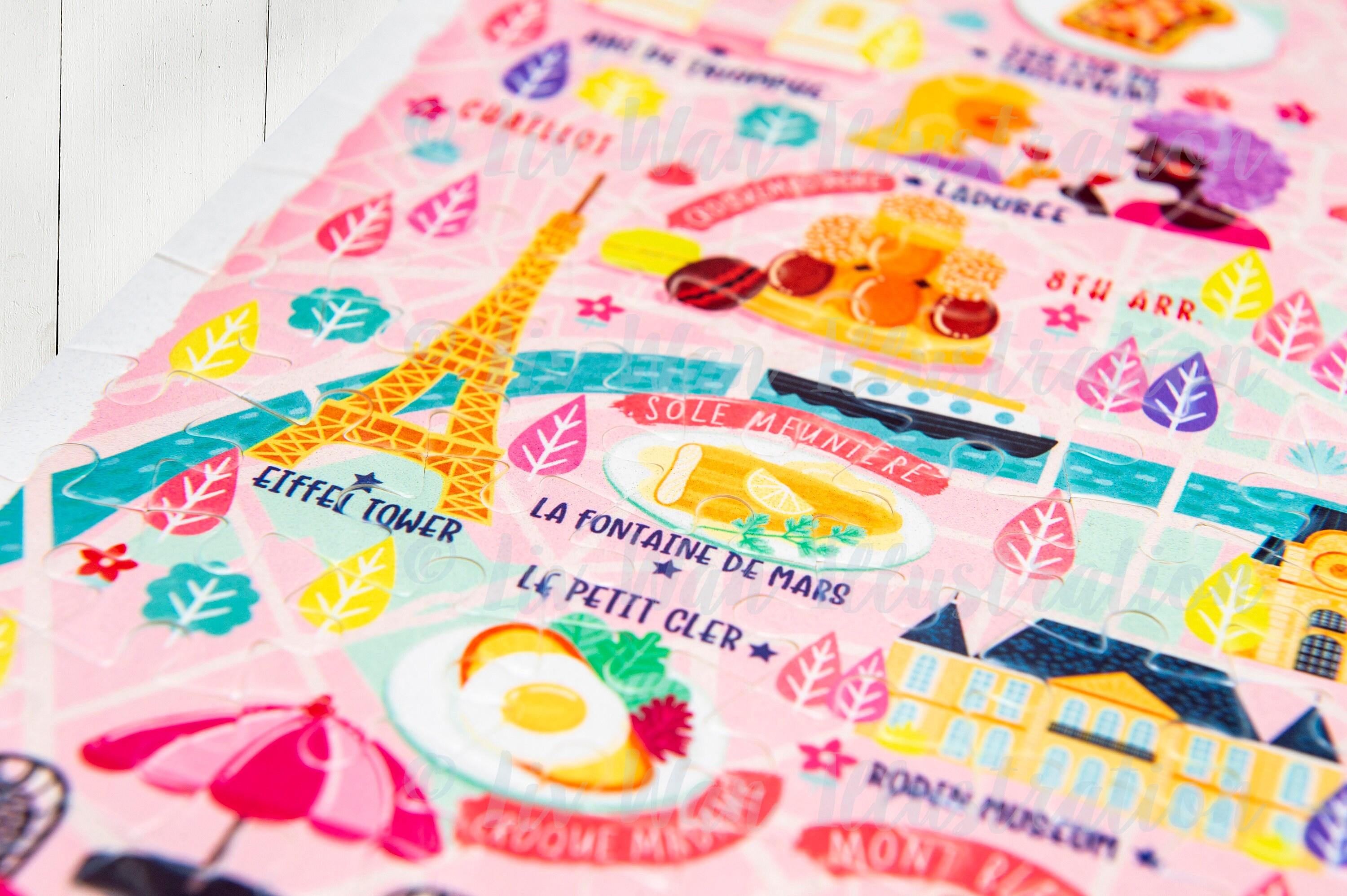 Paris map jigsaw puzzle. Premium hand made 300 piece 40x28cm | Etsy