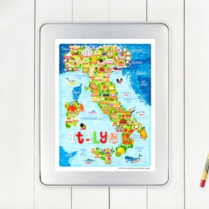 Italy Map Puzzle - Map of Italy - Italy Map - Puzzle Gift - Illustrated ...