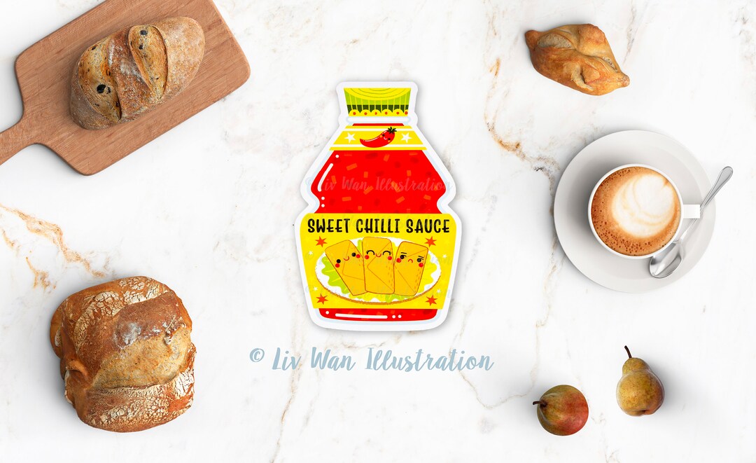 Sweet Chili Sauce Postcard - Chili Sauce Postcard - Food Postcard - Die Cut Postcard - Shaped ...