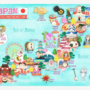 Japan Map Poster. Beautiful Wall Art. Ships Regionally - Etsy