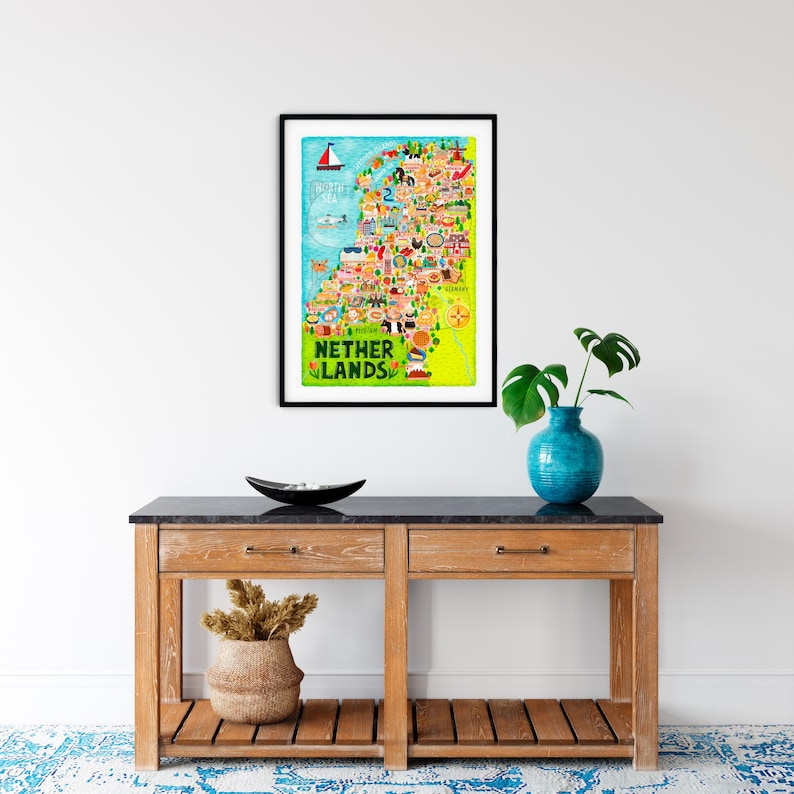 Netherlands Map Poster - Netherlands Map - Map of Netherlands ...