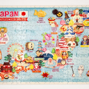 Japan Map Puzzle Map of Japan Japan Map Puzzle Gift Illustrated Japan ...
