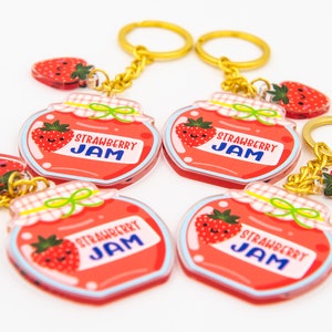 Strawberry Jam Keychain - Jam Keychain - Kawaii Keychain - Cute ...