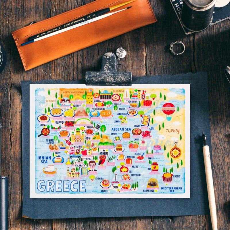 Greek Postcard - Etsy