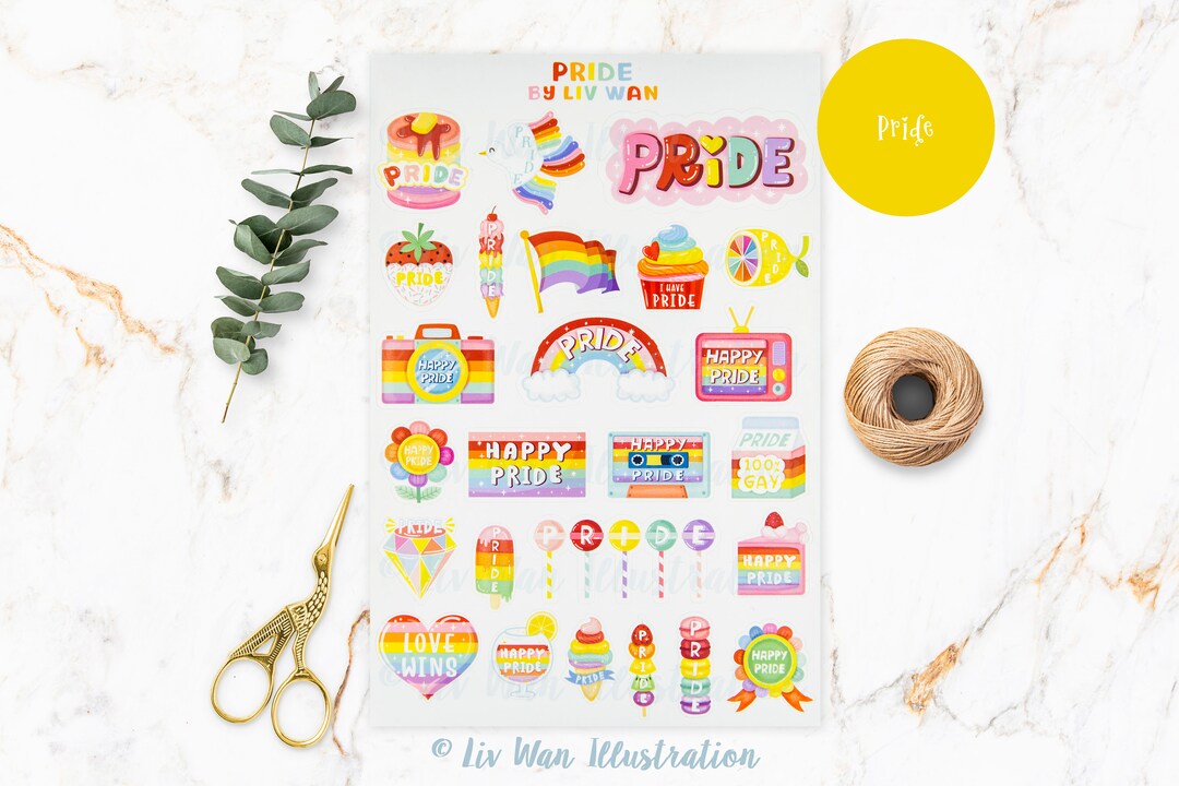 Pride Sticker Sheet - Kawaii Sticker Sheet - Kawaii Stationary - Cute ...