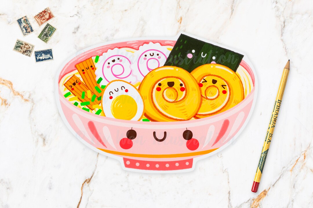 Kawaii Ramen Postcard - Ramen Postcard - Kawaii Gift - Kawaii Postcard ...