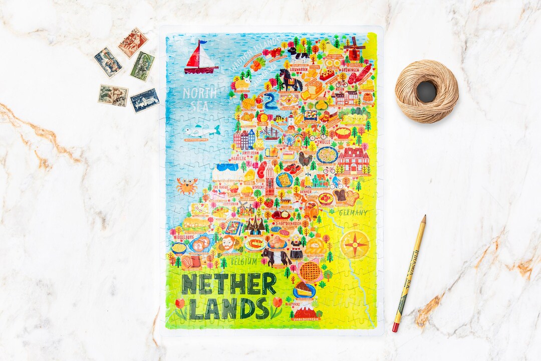 Netherlands Map Puzzle Map of Netherlands Netherlands Map Puzzle Gift ...