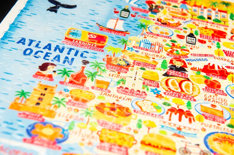 Portugal Map Puzzle - Map of Portugal - Portugal Map - Puzzle Gift ...