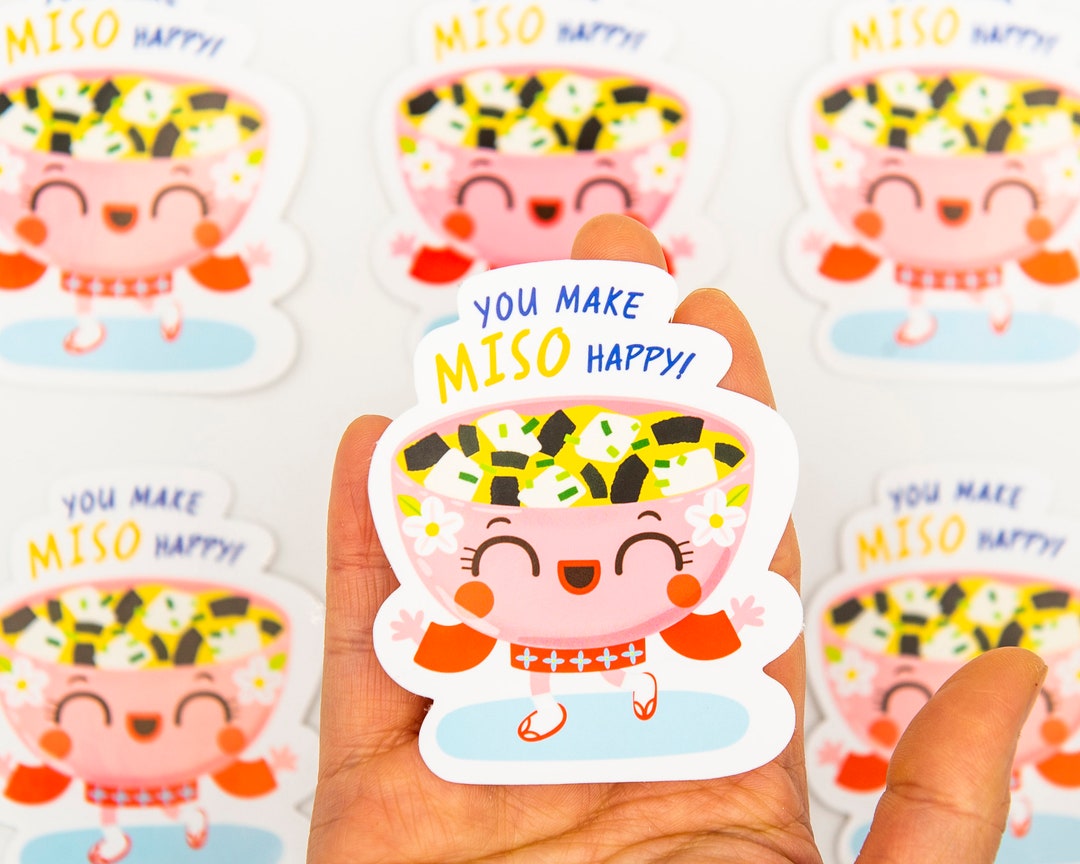Miso Soup Sticker, Vinyl Sticker, Laptop Decal, Cute Sticker, Funny ...