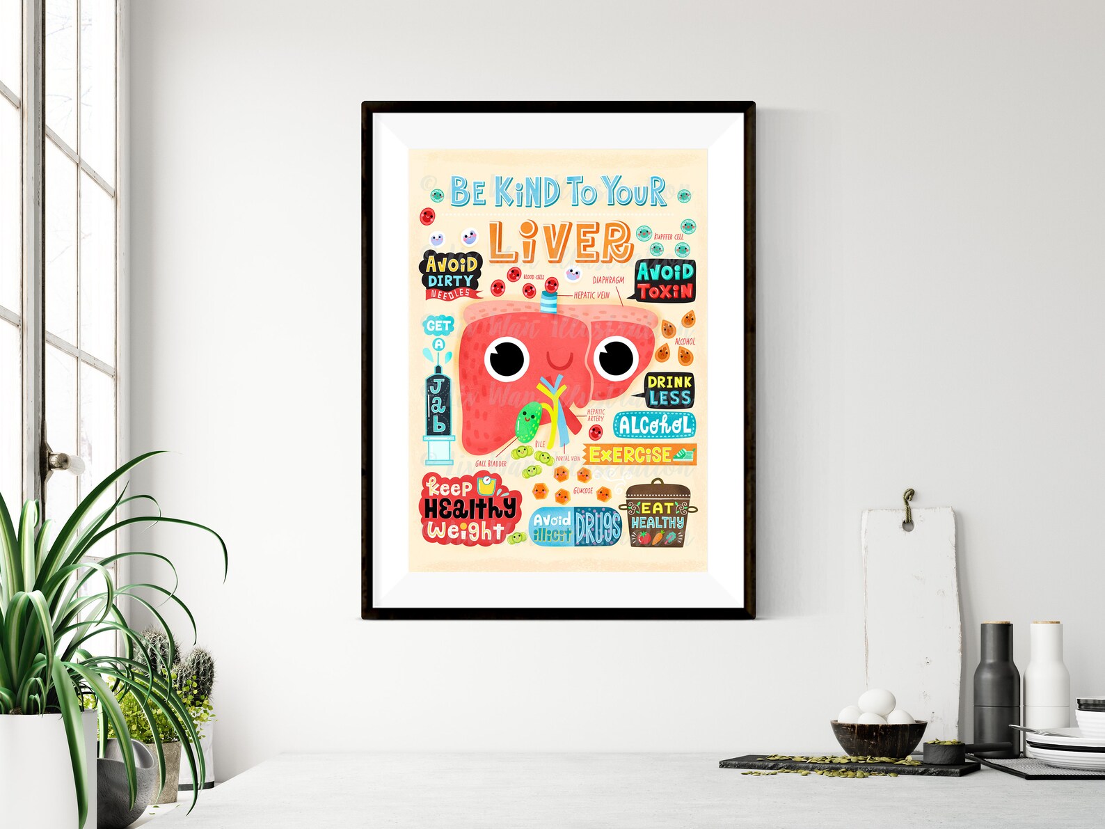 Be Kind to Your Kidneys Poster. Fun Healthy Lifestyle Poster. - Etsy