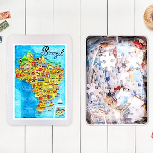 Brazil Map Puzzle - Map of Brazil - Brazil Map - Puzzle Gift ...